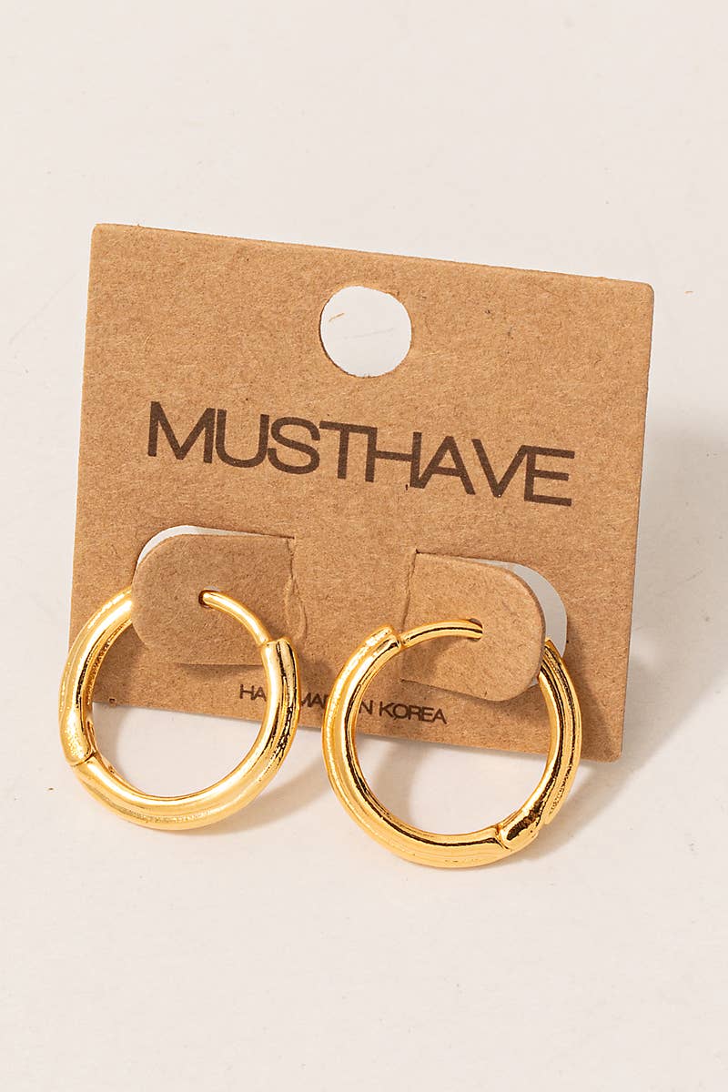 Gold Dipped Simple Hinge Hoop Earrings – Fast Shipping