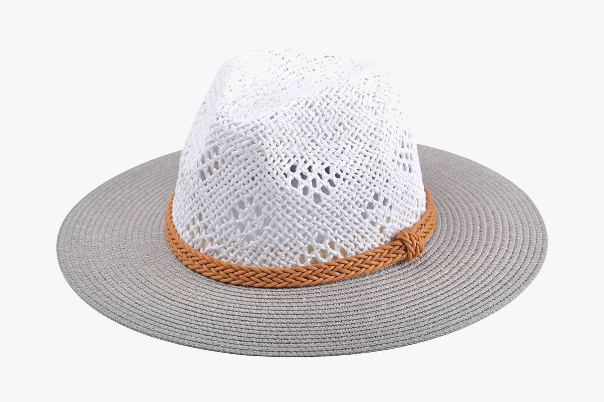 Jen & Co. Blanche Two-Tone Straw Hat – Fast Shipping